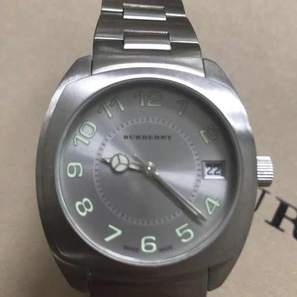 Burberry | Accessories | Burberry Silver Dial Stainless Steel Mens ...